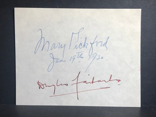 Signed Douglas Fairbanks Sr / Mary Pickford AUTOGRAPH Taming of the ...