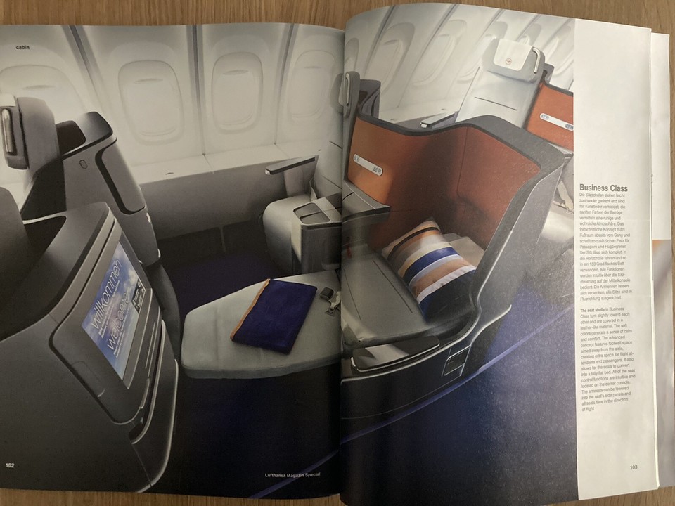 LUFTHANSA AIRLINES B747-8 INTERCONTINETAL INTRO BROCHURE MAGAZINE ...