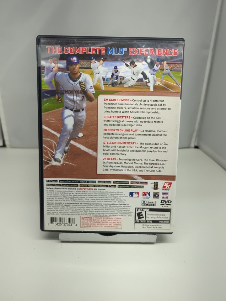 Major League Baseball 2K8 (Sony PlayStation 2, 2008) 710425373534| eBay