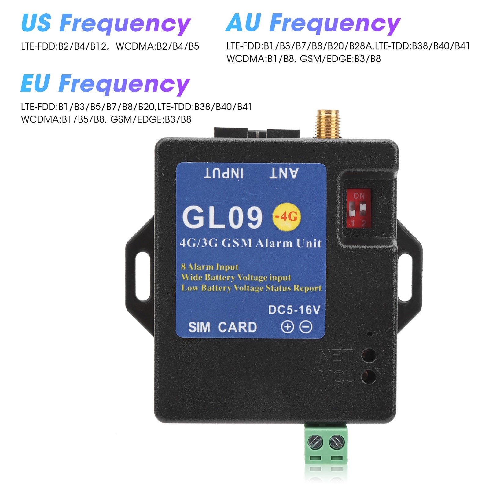 4G 3G 2G GSM Alarm System 8 Channels Security SMS Message Call APP DC 5 ...