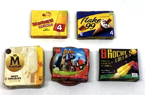 Set of 5 Frozen Food Packets Tumdee Dolls House Kitchen Freezer ...