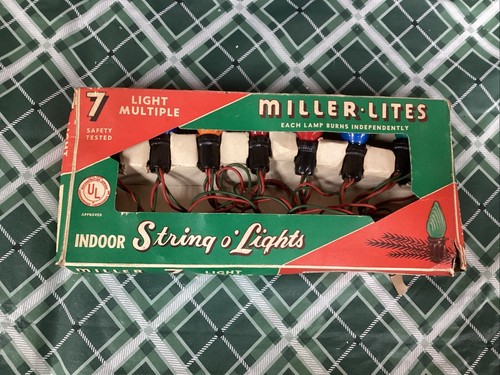 Vintage Miller Lites Indoor String O Lights Christmas 7 Lights | eBay