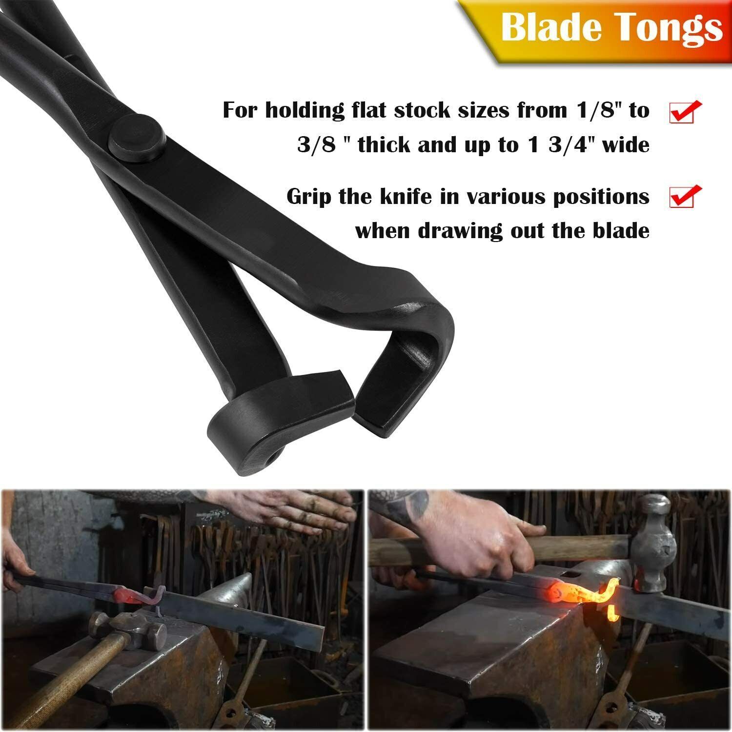 5PC Knife Making Blacksmith Tongs Bladesmith Hand Tool Set Anvil Vise Forge Flat | eBay