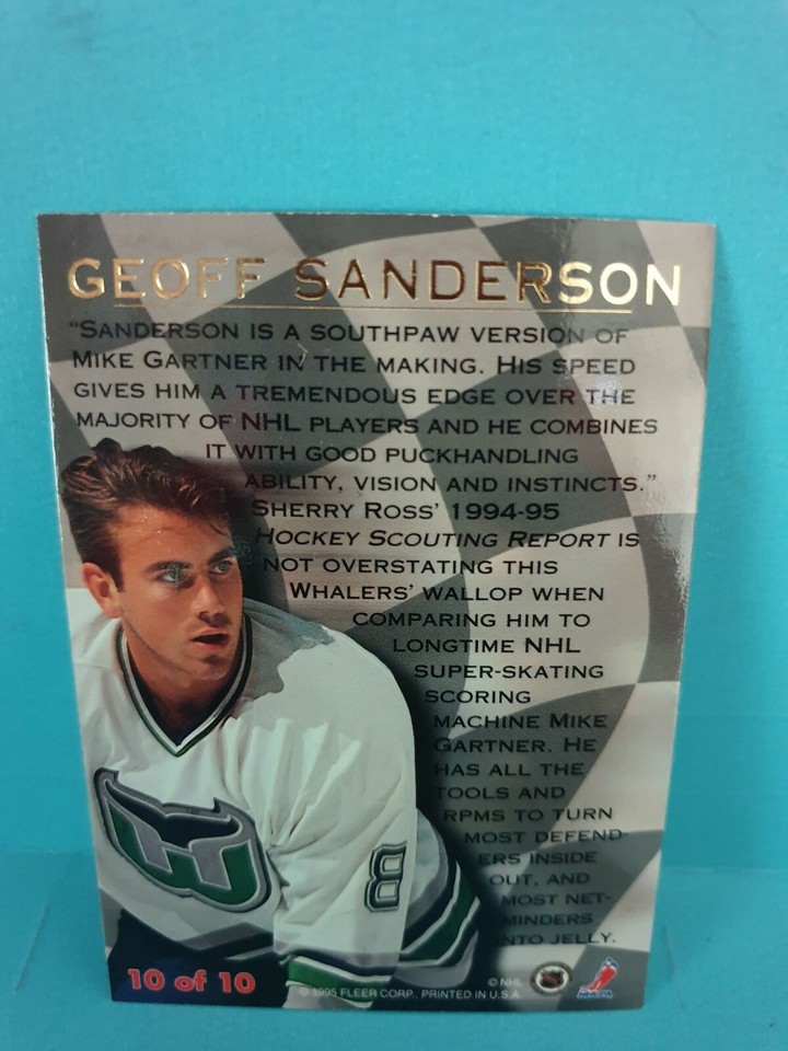 Geoff Sanderson🏆1994-95 Fleer Ultra #10 Speed Merchants NHL Card 🏆FREE ...