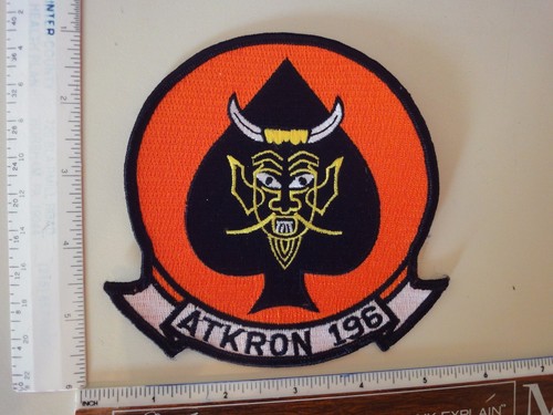 Military Patch US Navy ATKRON 196 A-6 SQ Main Battery Jacket Size 5 1/4 ...