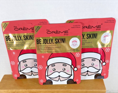 3X NEW Creme Shop Be Jolly Skin! Sheet Masks Christmas Santa PERFECT ...