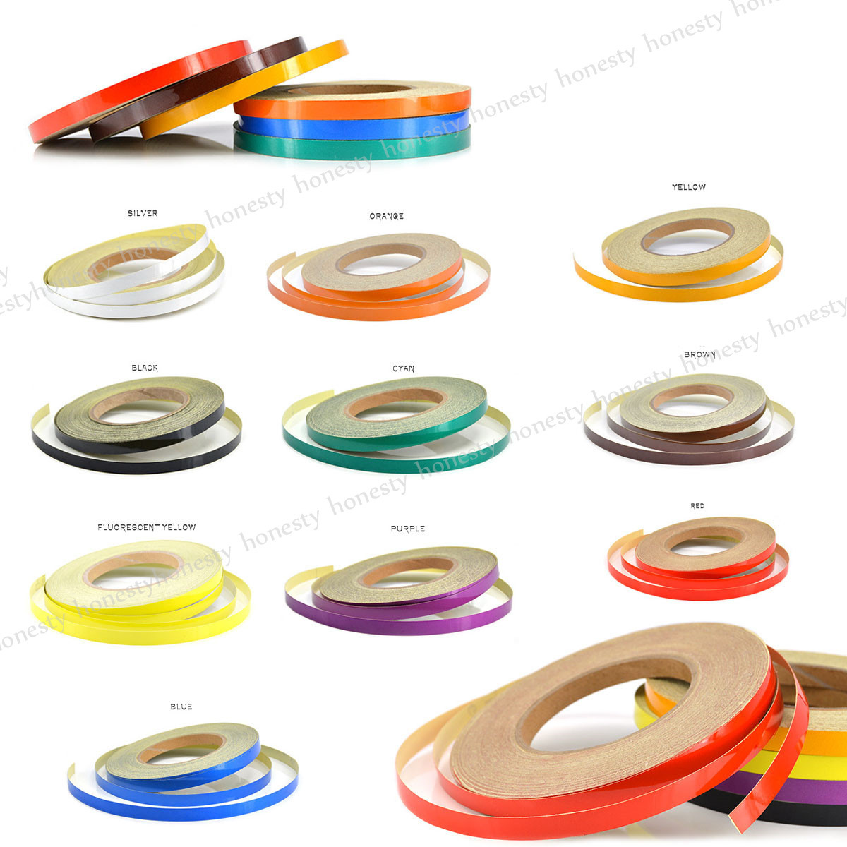 300cm Multicolor Car Reflective Safety Warning Conspicuity Tape Film ...