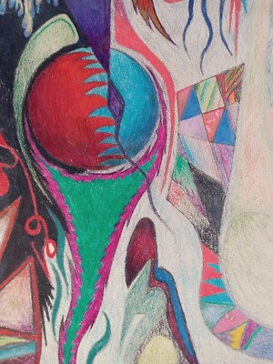 Unique Vintage OOAK Art Painting Explosion Of Life Vibrant Brian ...