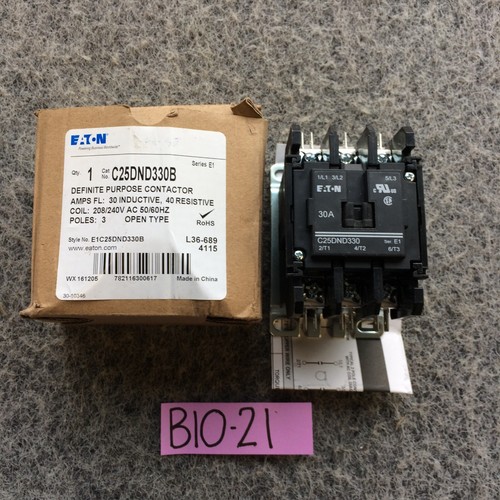 Eaton Cutler-Hammer C25DND330B Definite Purpose Contactor 208/240V 3 ...