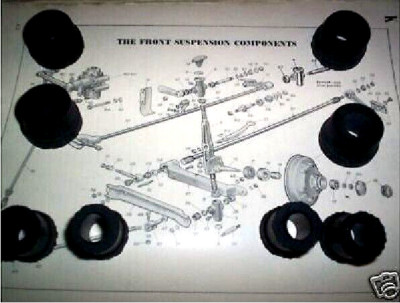 (x8) MORRIS Minor FRONT SUSPENSION BUSH BUSHES KIT Trunnion Eye Bolt ...