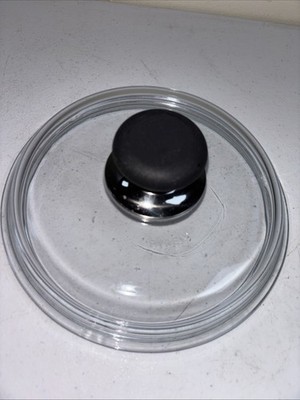 PYREX Glass Saucepan LID ONLY Black Knob 6.75” Inner 7.5” Outer GREAT ...