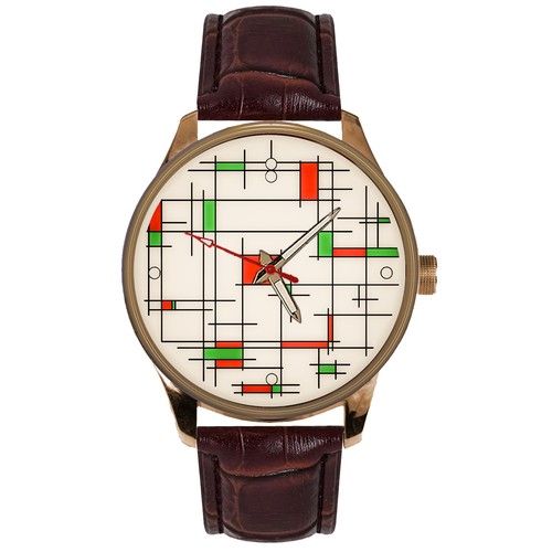 VINTAGE 1920 ARCHITECTURAL WINDOW DESIGN ART SOLID BRASS WATCH. USA ...