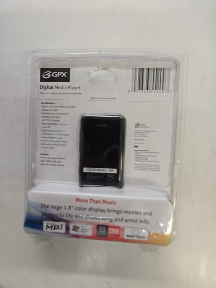 GPX ML552B MP3 Photo Player 4GB 1.8" Screen 47323552007| eBay