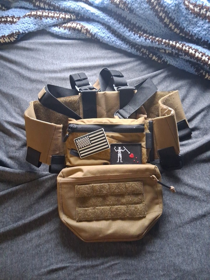 Simp Chest Rig Coyote Brown 5 Mag Inserts With Fany Pouch And Ziper ...