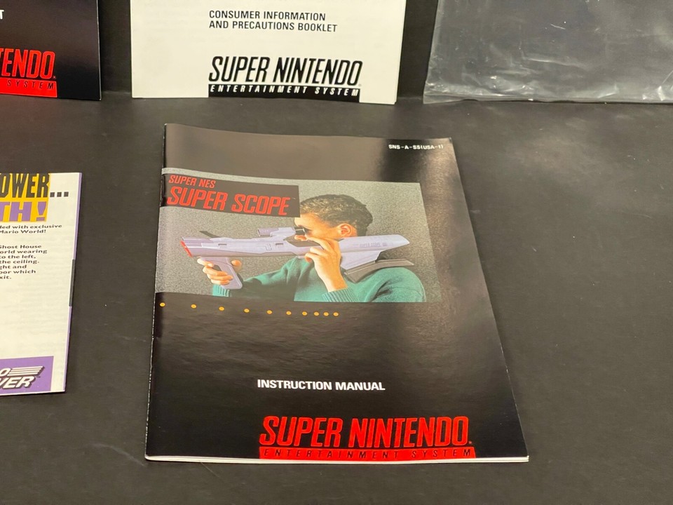 Super Nintendo Super Scope 6 Paperwork Insert Pack w/ Bag Nintendo ...