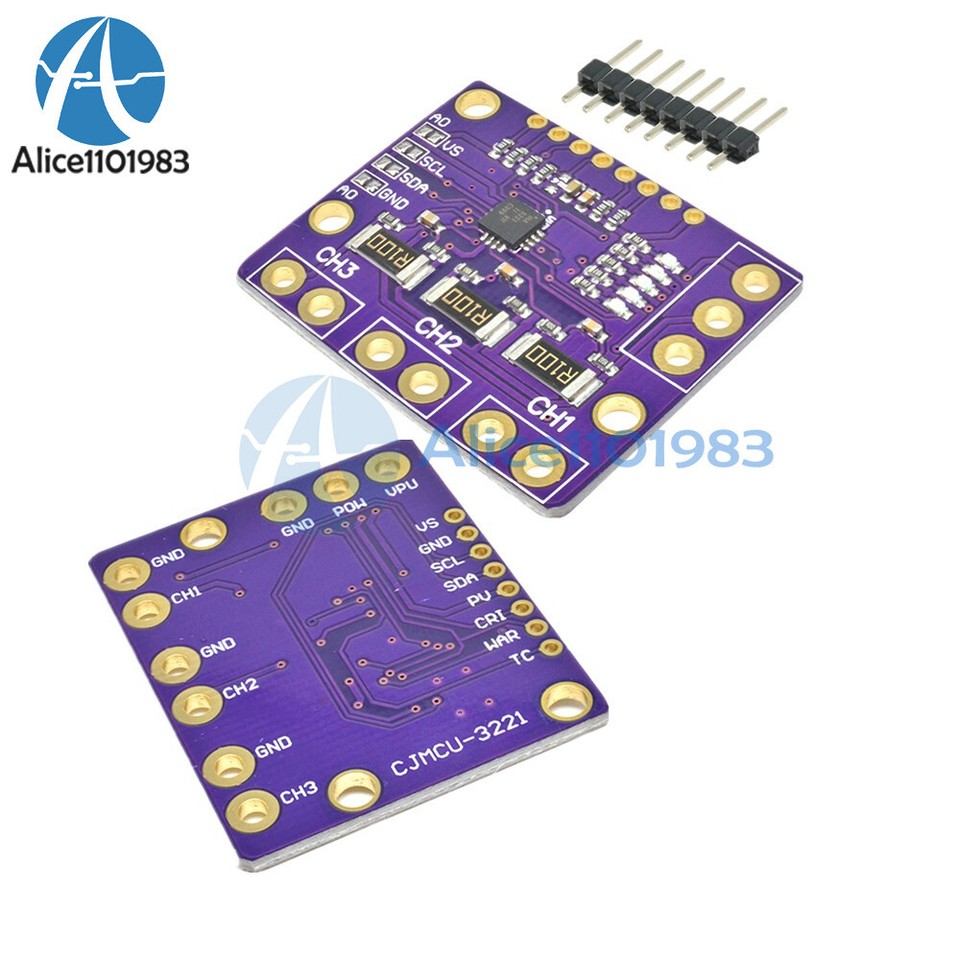 I2C INA3221 Triple-Channel Shunt Current Voltage Monitor Sensor R ...