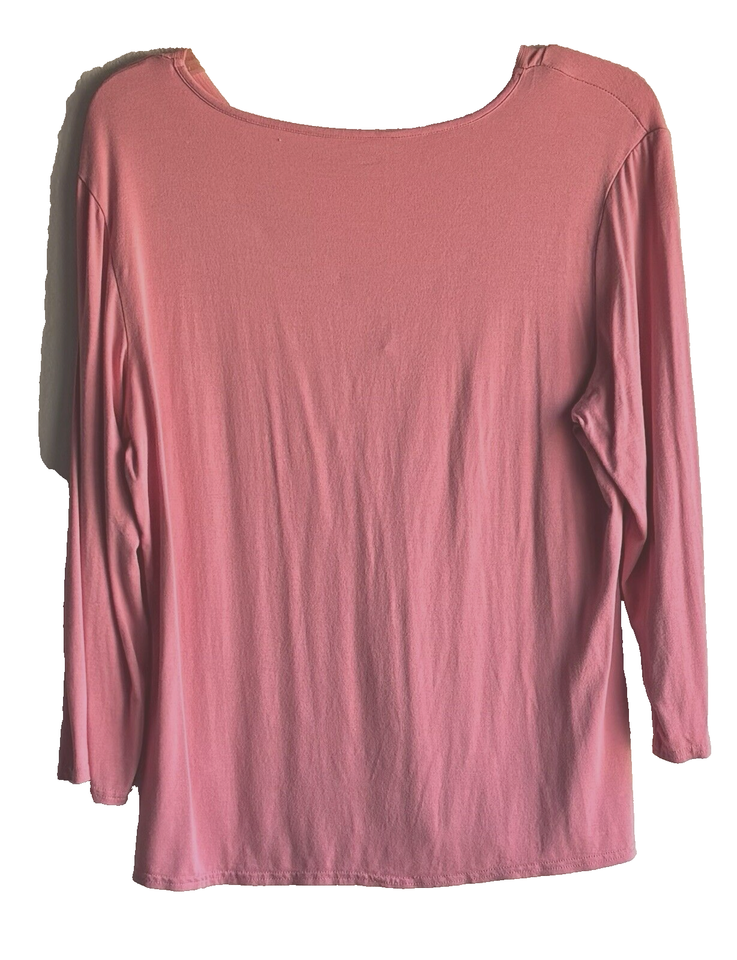 Coldwater Creek Woman’s Knit V Neck Coral Pink Top Sz L | eBay