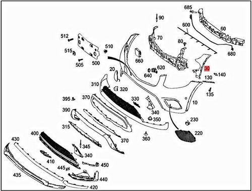 Genuine MERCEDES Glc C253 X253 Coupe Right Basic carrier for bumper ...