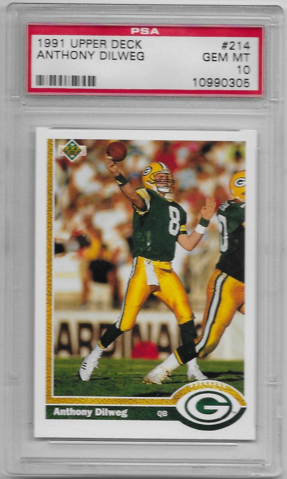 1991 Anthony Dilweg PSA 10 Upper Deck #214 Green Bay Packers | eBay