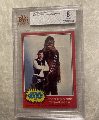 1977 Star Wars Wonder Bread Card Millenium Falcon BVG 8 NM-MT Han Solo ...