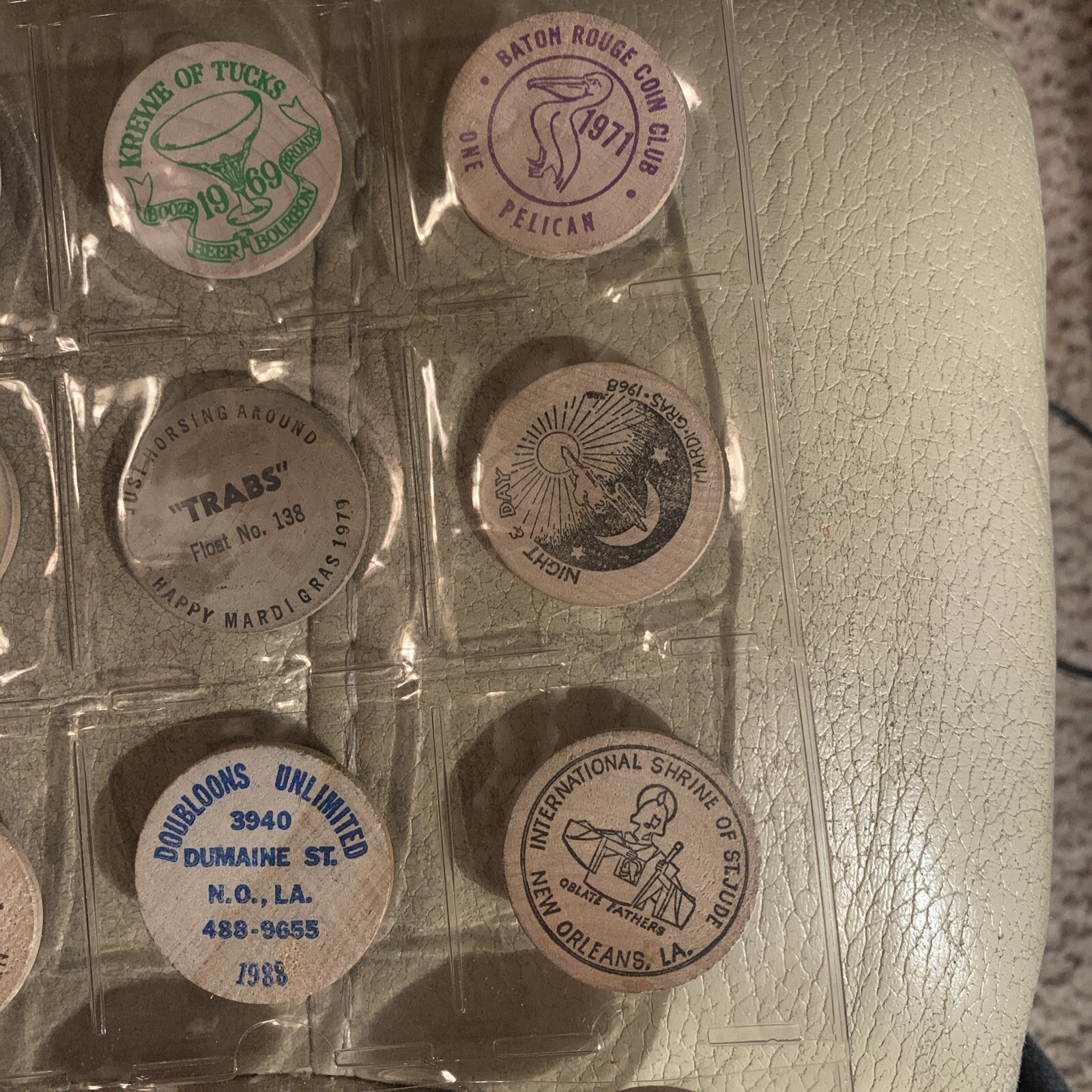 Qty 20 Wood Vintage Mardi Gras Doubloon New Orleans Nola All Wood | eBay