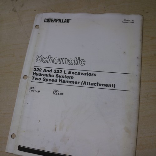 CAT CATERPILLAR 322 L EXCAVATOR HYDRAULIC SCHEMATIC Manual TWO SPEED ...