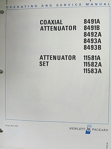 HP 8491A 8491B 8492A 8493A 8493B 11581A 11582A 11583A Operating ...