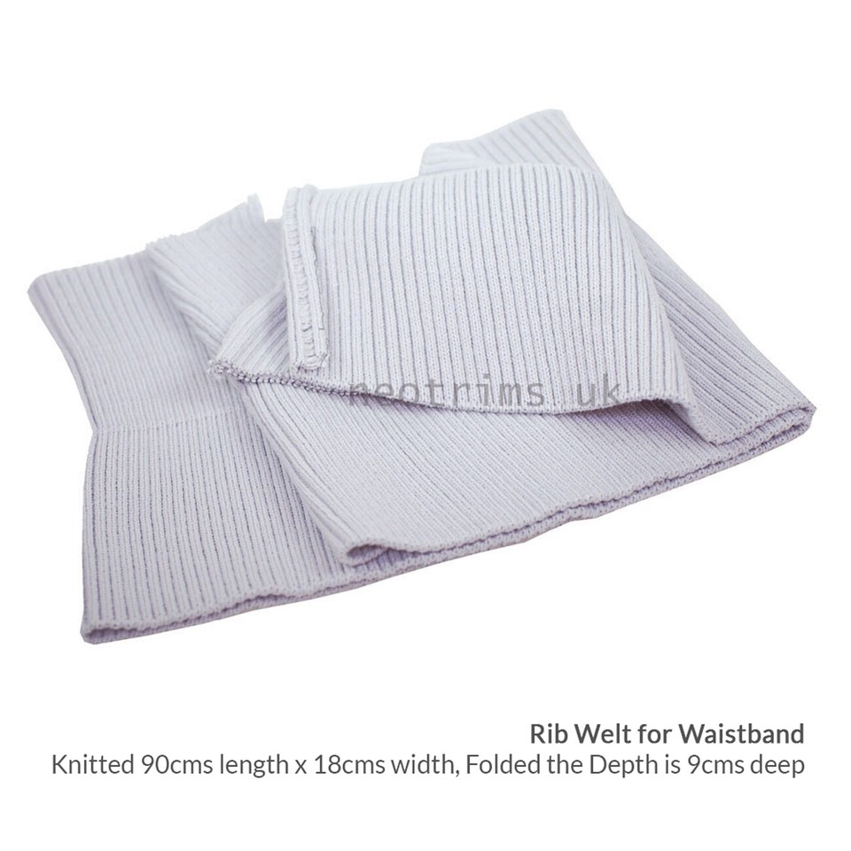 Rib Knit Cuffing Tubular & Matching Waistband Ribbing Welt Trimming,28 ...