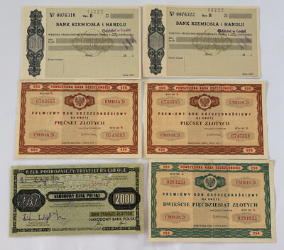 POLAND PRL NOTES ( 1971-89 ) - BANK BON'S, CHECK -SET OF 6 - RARE | eBay
