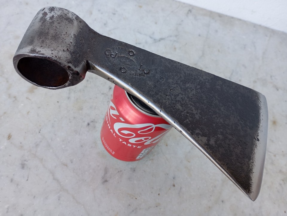 Antique Old Large Axe Wrought Carbon Steel Blacksmith Marks Signature ...