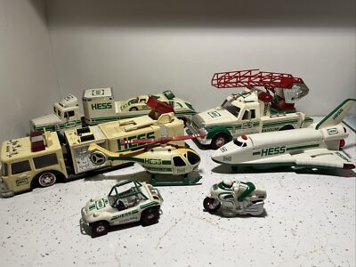 Hess Lot Of 8 1999 Spaceship 98’ Truck 02’ Truck Plane 05’ Firetruck ...