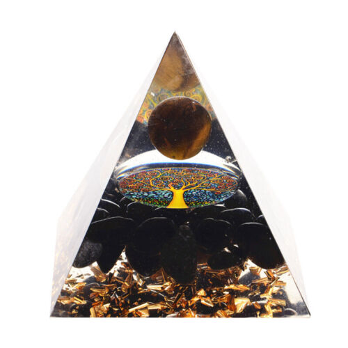 Natural Orgone Tiger's Eye Crystal Sphere Life Tree Energy Pyramid ...