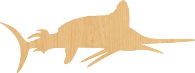 Marlin Laser Cut Out Wood Shape Craft Supply - Woodcraft Cutout | eBay