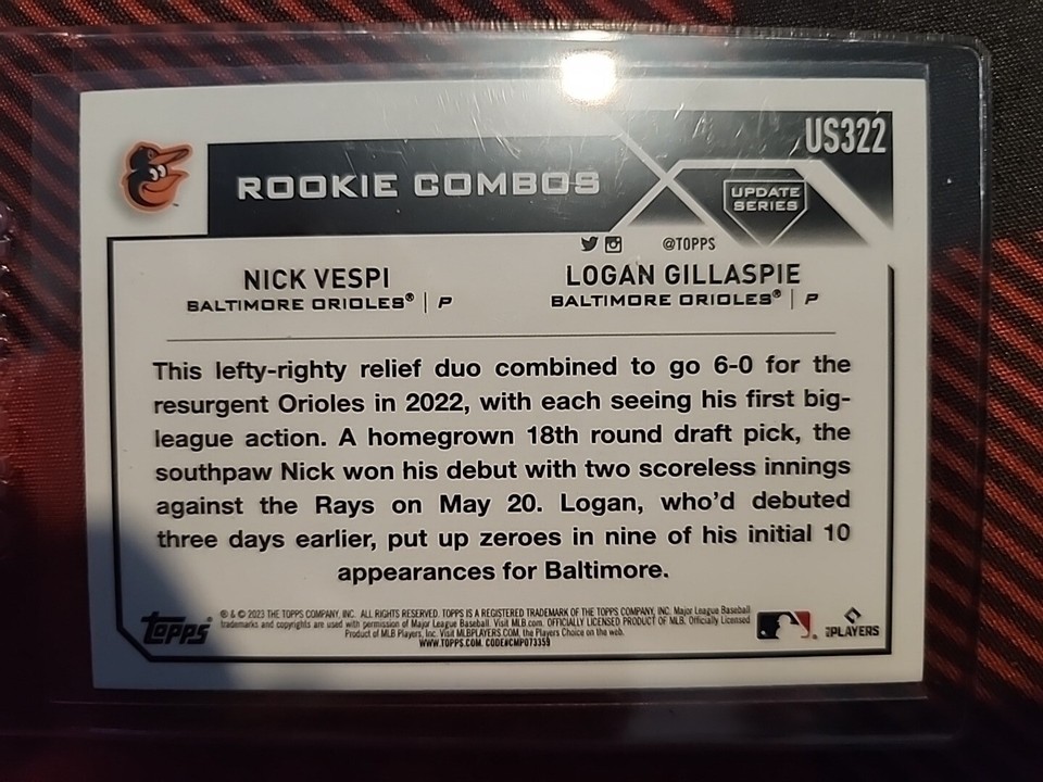2023 Topps Update Halloween Foil US322 Nick Vespi Logan Gillaspie ...