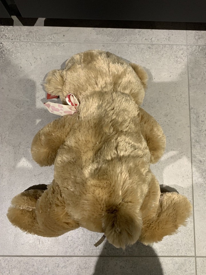 Asda George Large Fluffy Golden Teddy Bear with a Heart Plush 40-50cm ...