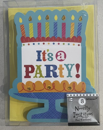 It’s a Party Novelty Cake Shaped Party Invitations & Envelopes x 8 | eBay