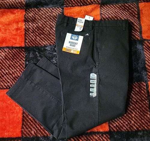 Dockers Men Workday Black Khaki Classic Fit Smart 360 Flex 36x30 NWTS ...