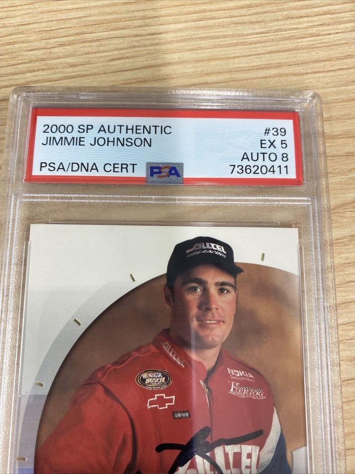 JIMMIE JOHNSON RC 2000 SP Authentic #39 ROOKIE Auto PSA 5 Autograph 8 ...