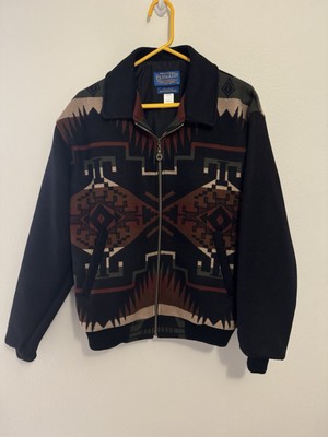 Vintage Pendleton Western High Grade Wear Jacket Aztec Wool Bomber Size ...
