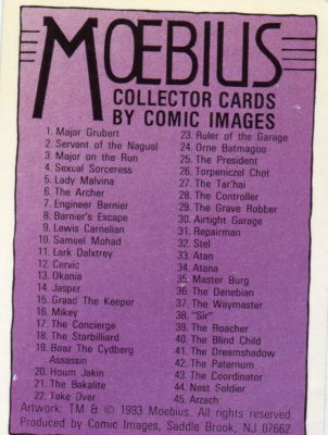 Moebius Comic Images 93 & Comics Future Stars 93 Individual Trading ...