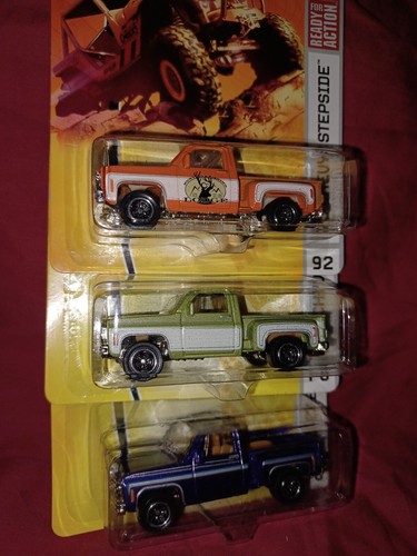 NICE Lot of 3 Different Matchbox 1975 '75 Chevy Stepside Pickup Trucks ...