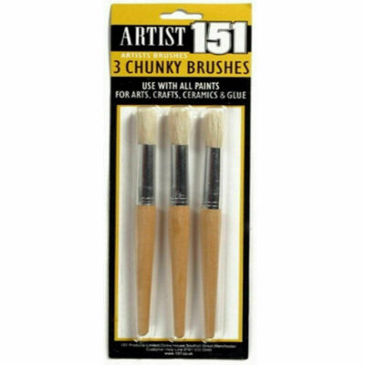 BRUSHES SET ROUND TIP BRUSH SCHOOL KID ART CRAFT KC537 3 PCS ARTIST ...