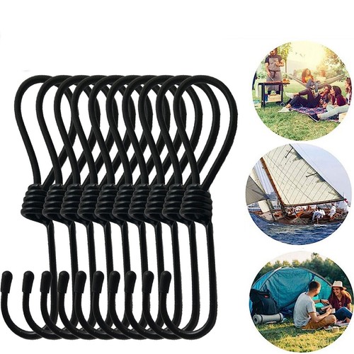 12pcs 6" Small Elastic Bungee Cord Tie Down Straps with Hooks Outdoor ...