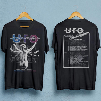 UFO BAND Making Contact 2 sides black T-shirt short sleeve All sizes ...