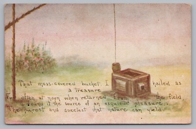 Postcard The Old Oaken Bucket Poem Samuel Woodworth Posted | eBay