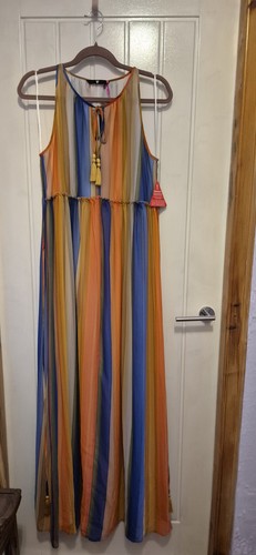 V by Very Strappy Colourful Long Floaty Dress, Holiday, Party, Fun ...