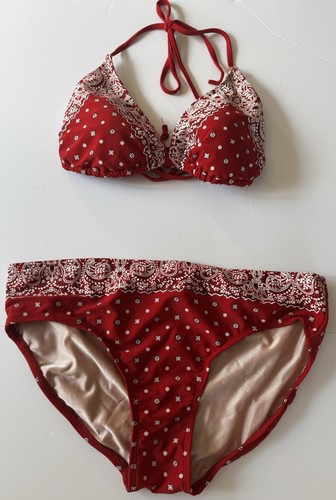 Issac Mizrahi for Target 2 Piece Bikini XL-Top L-Bottom Red Bandana ...