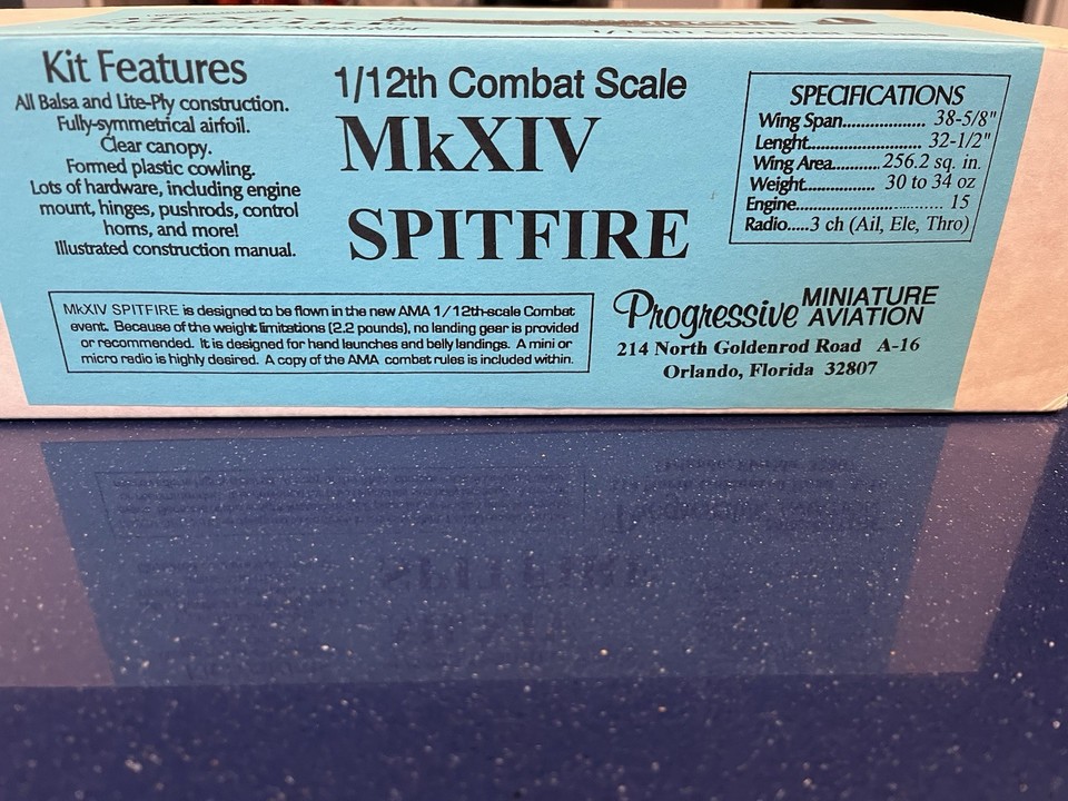 Rare Progressive Miniature Aviation 1/12 Scale Spitfire RC Model ...
