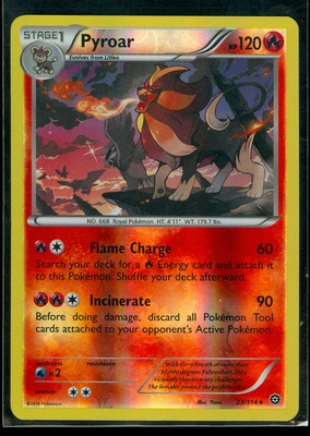 Pokemon PYROAR 23/114 - XY Steam Siege - RARE Rev Holo - MINT | eBay