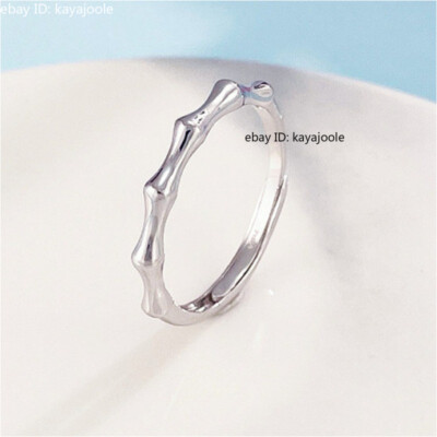 Pure Platinum 950 PT950 Bamboo Men Women Adjustable Rings 2.04-2.2g | eBay